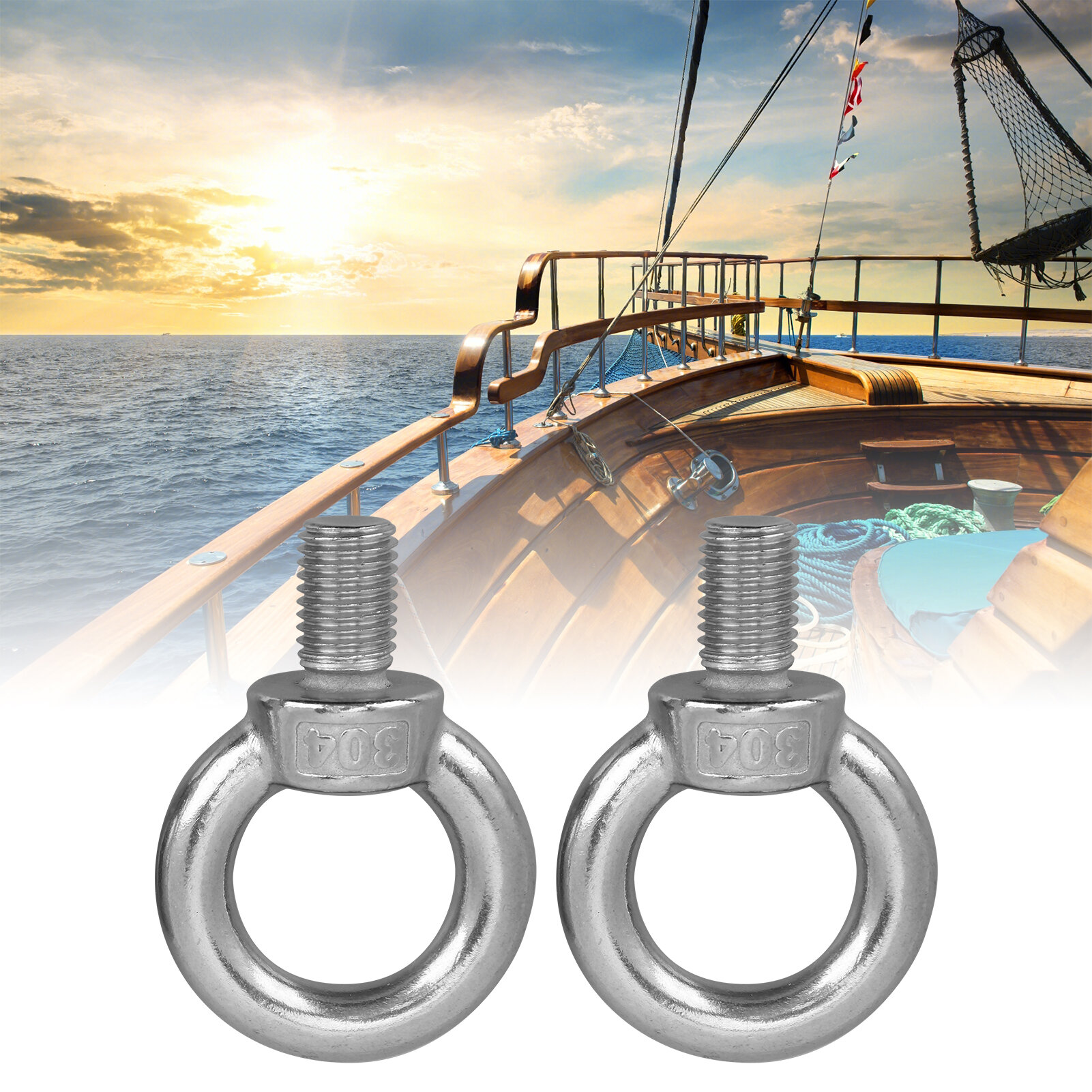 2 шт. подъемное кольцо из нержавеющей стали рым-болт сверхмощный кольцевой винт морского класса BoltsM20