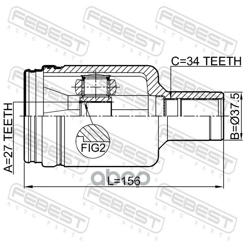 Шрус внутренний 27x37.5x34 | перед лев | Febest арт. 1611211LH