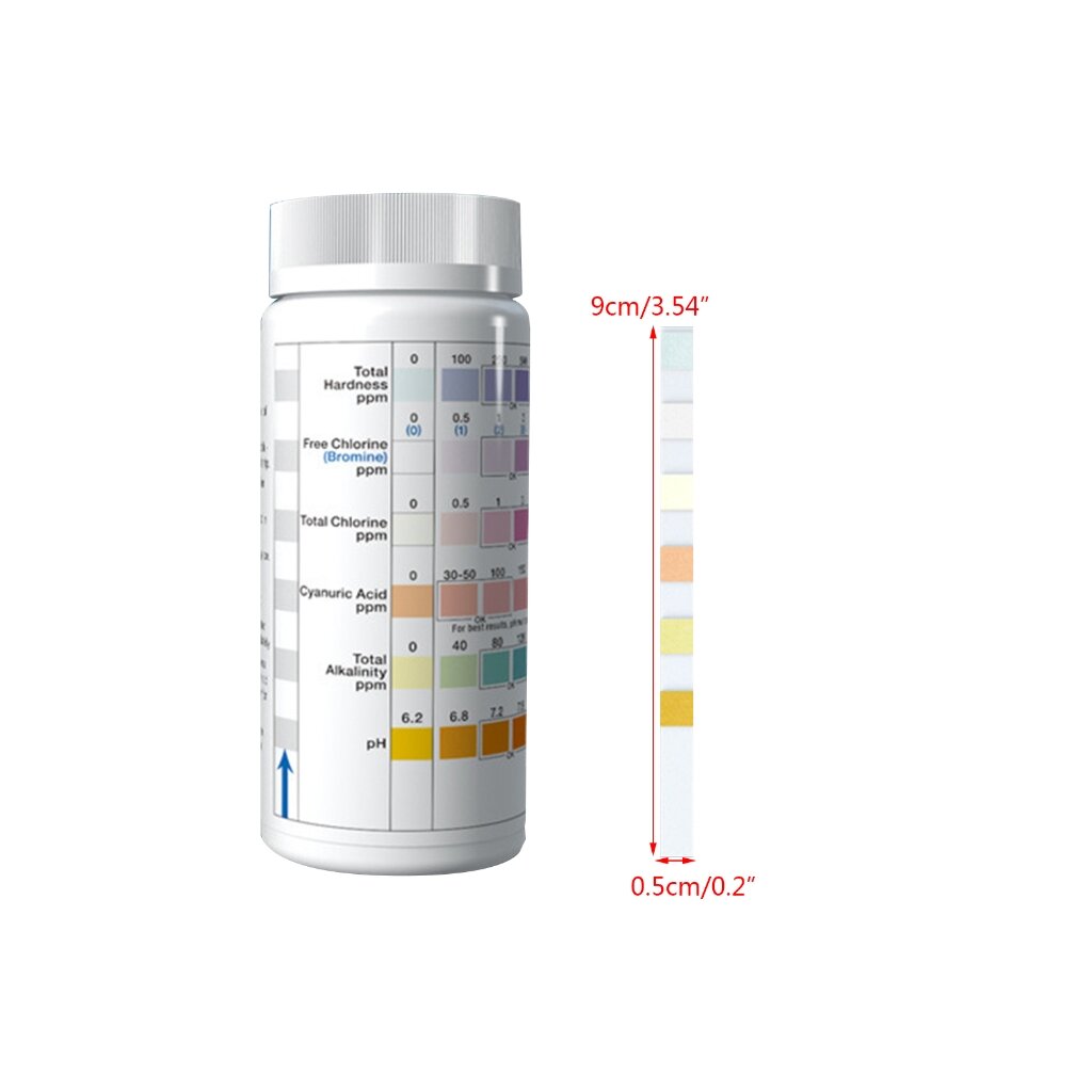 Тест-полоски YC007 для бассейнов и спа, 7 в 1