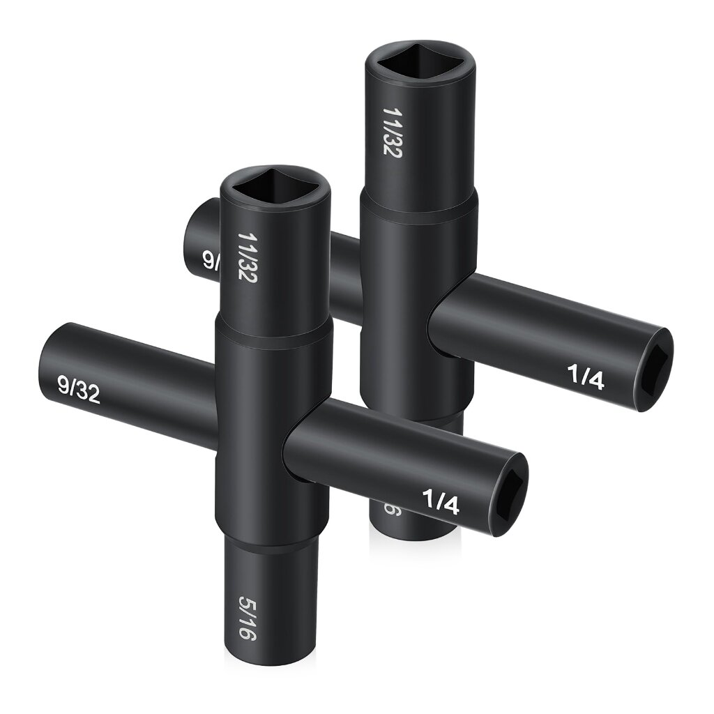 2шт 4-Ходовой Ключ Для Воды Sillcock, Стальной Ключ Для Водоканала Ключи Для Счетчика Кран Гаечный Ключ Инструмент 1/4 "9/32" 5/16"11/32"