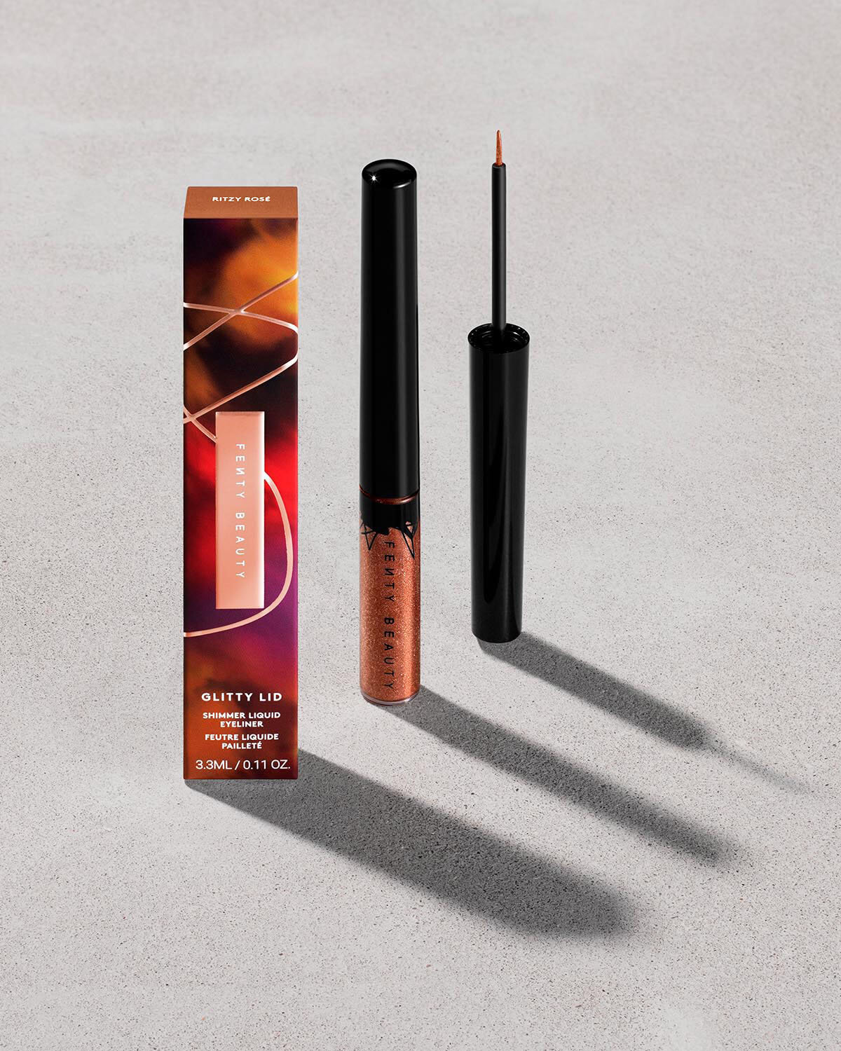 FENTY BEAUTY жидкая подводка для глаз GLITTY LID SHIMMER LIQUID EYELINER, Ritzy Rose