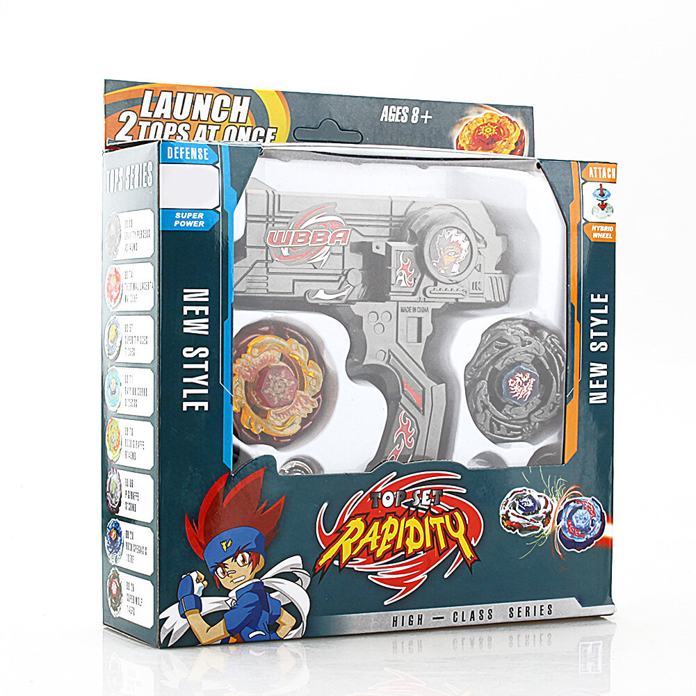 Beyblade Hybrid Metal Fusion Rapidity Fight Masters Подарочный набор игрушек из 2 предметов, идеально подходит для детей и энтузиастов Beyblade, черный цвет
