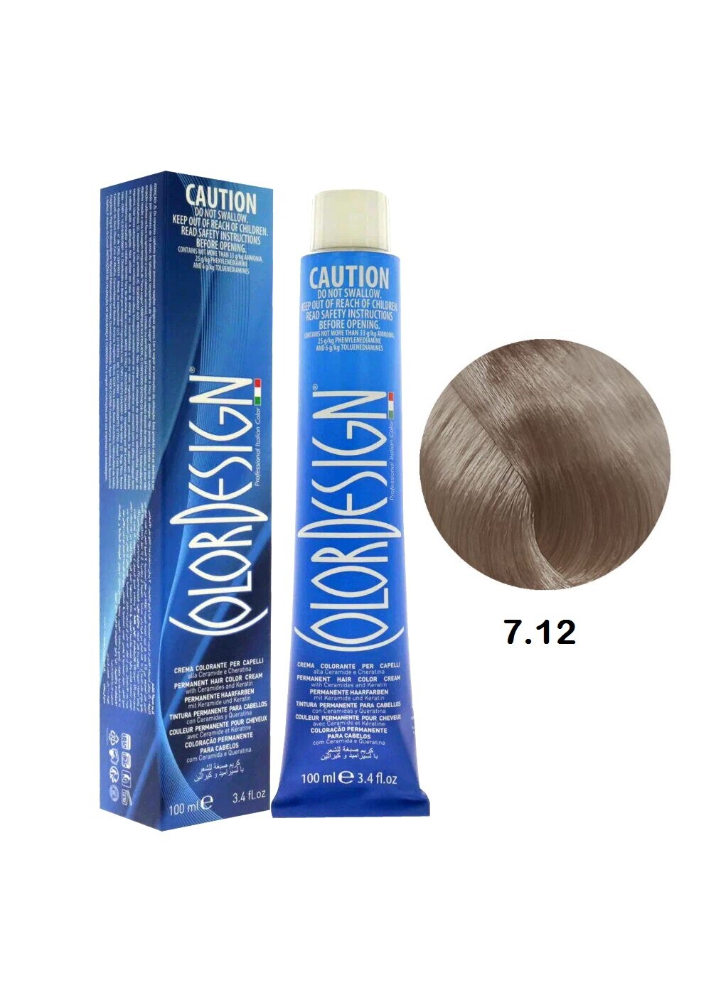 Colordesign Колор Дизайн Стойкая краска для волос 100 мл - Colordesign 7.12