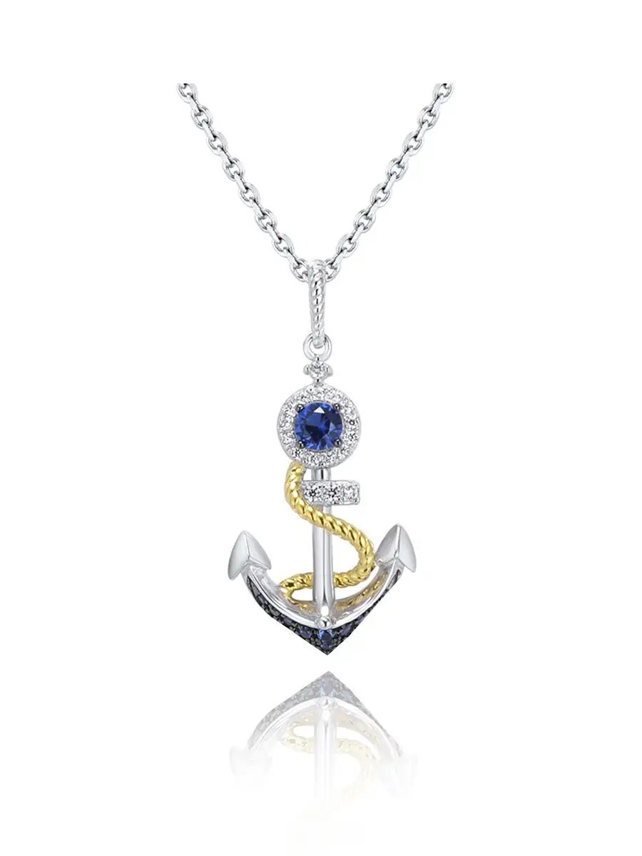 Подвеска VALTERA, серебро, 925 проба, фианит, сапфир синтетический