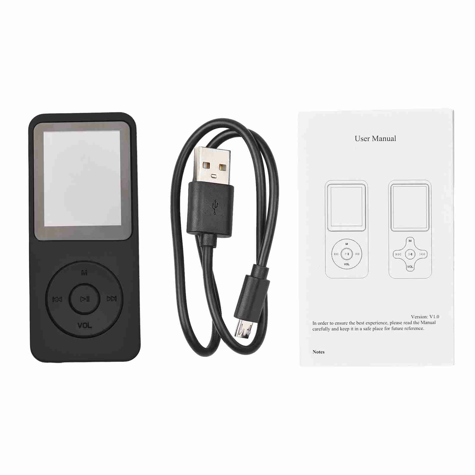 MP4 MP3-плеер 1,77-дюймовый TFT цветной ЖК-экран с подсветкой USB-перезаряжаемый BT MP3-плеер поддержка Win XP