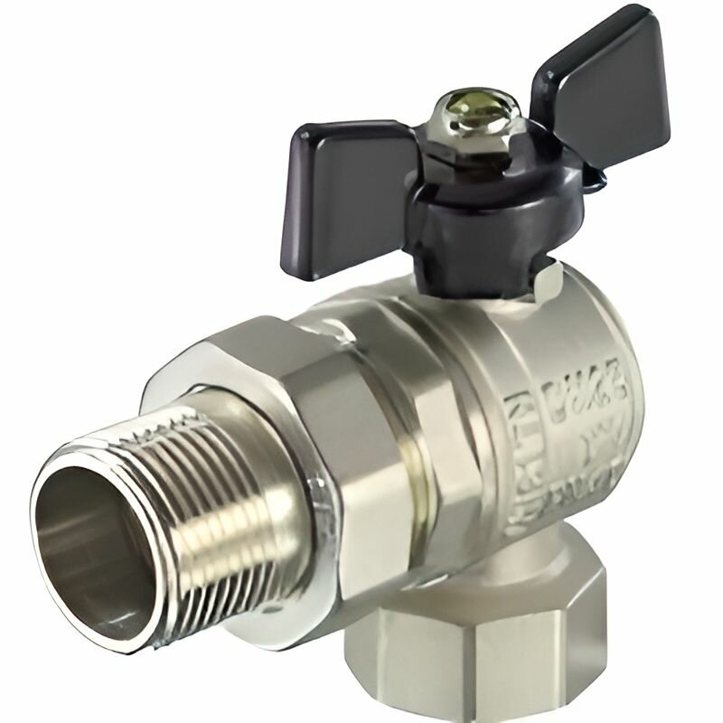 Кран шаровый с американкой TIM 3/4" угловой / Гидропласт