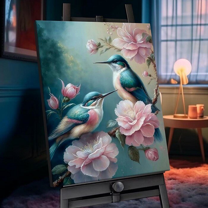 Картина по номерам Molly "Райское место" хрустальные кристаллы, 28 цветов, 40х50 см (SHR0553)