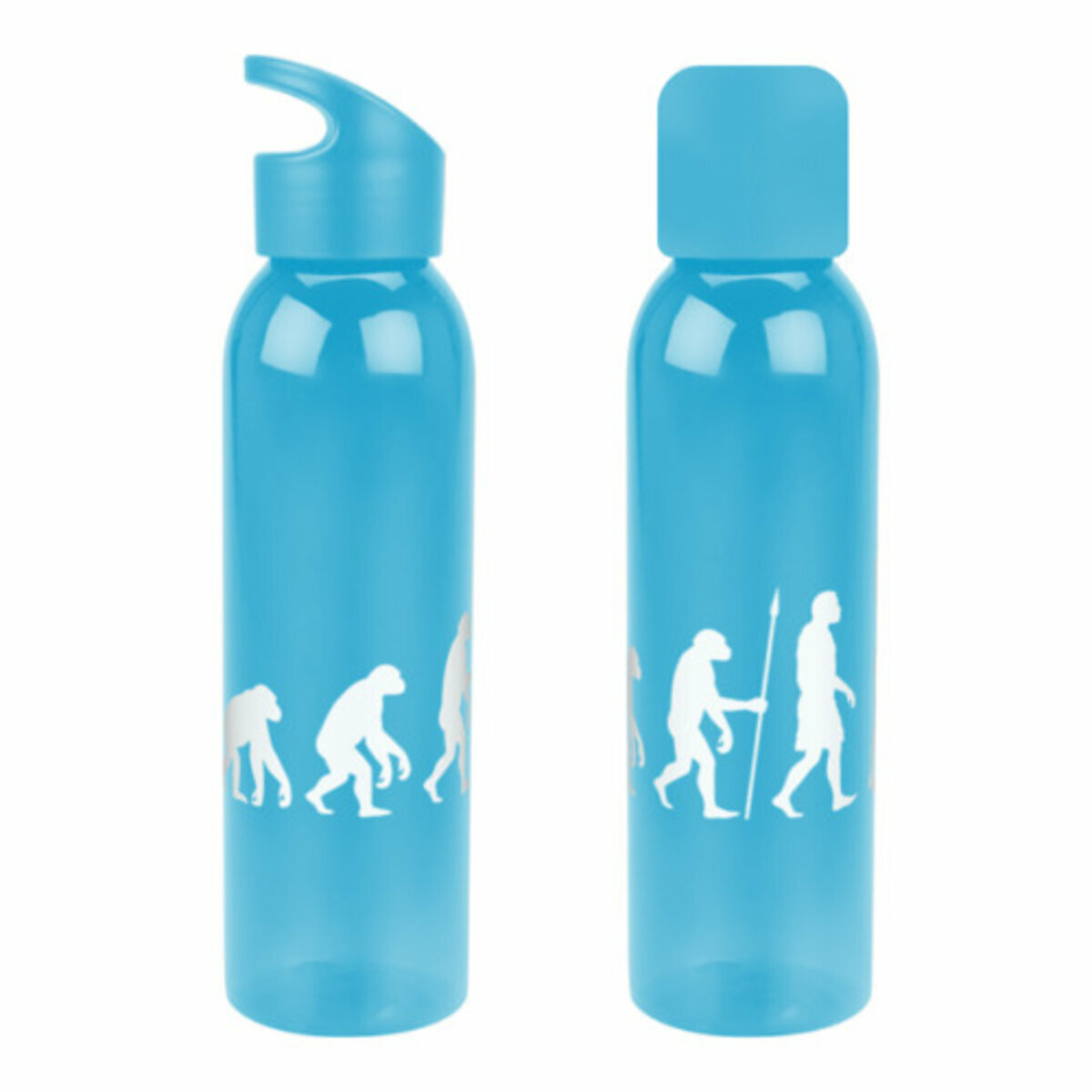 Бутылка для воды «Эволюция бариста для работника кофейни coffee кофе» (голубой)
