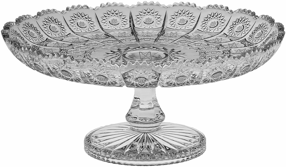 Тарелка для торта на ножке "500PK", 31 см, хрусталь, Crystal Bohemia/ БПХ840