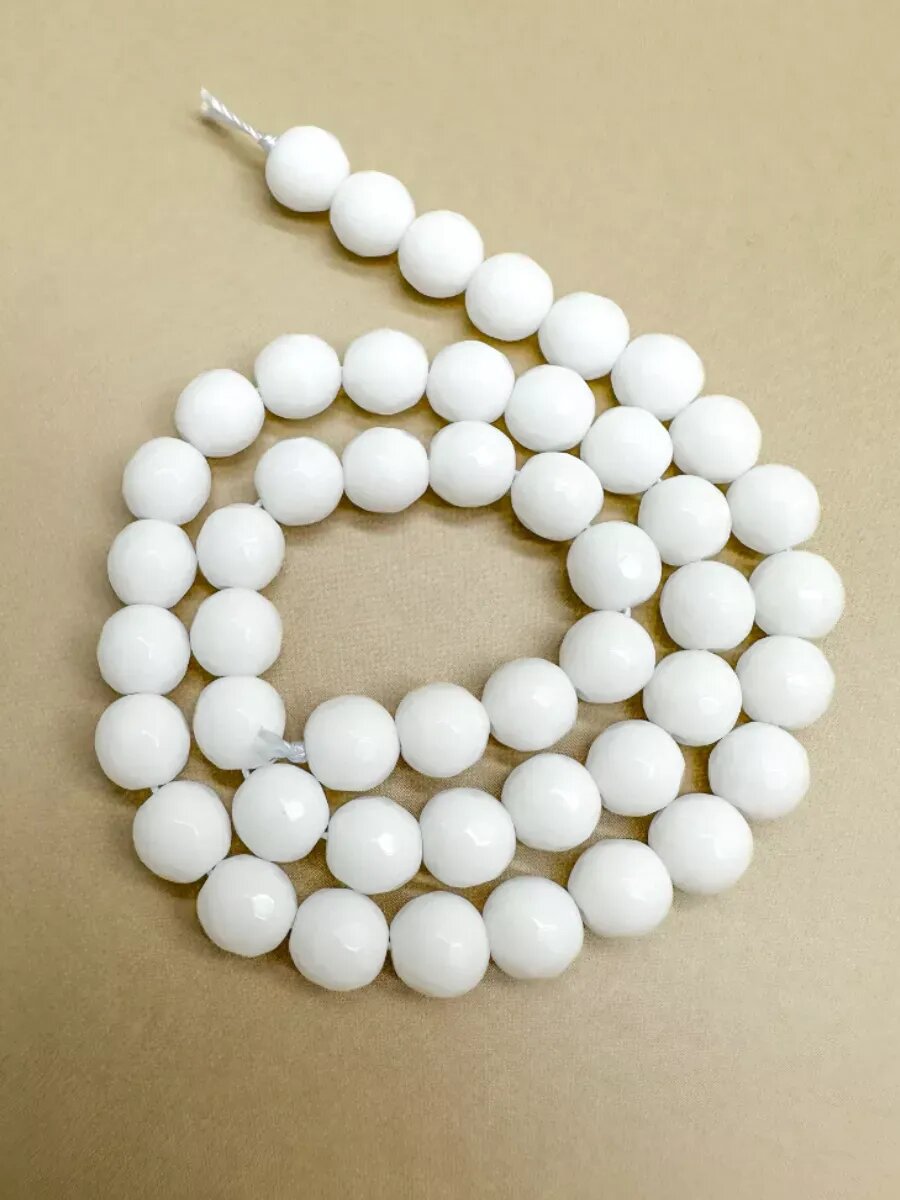 0631 Молочный бразильский агат бусинки для чокера 8мм 1 нить