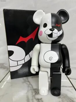 Bearbrick400%28см Игрушечная Статуя Медведя,28, Черно-белый медведь, белый, черный