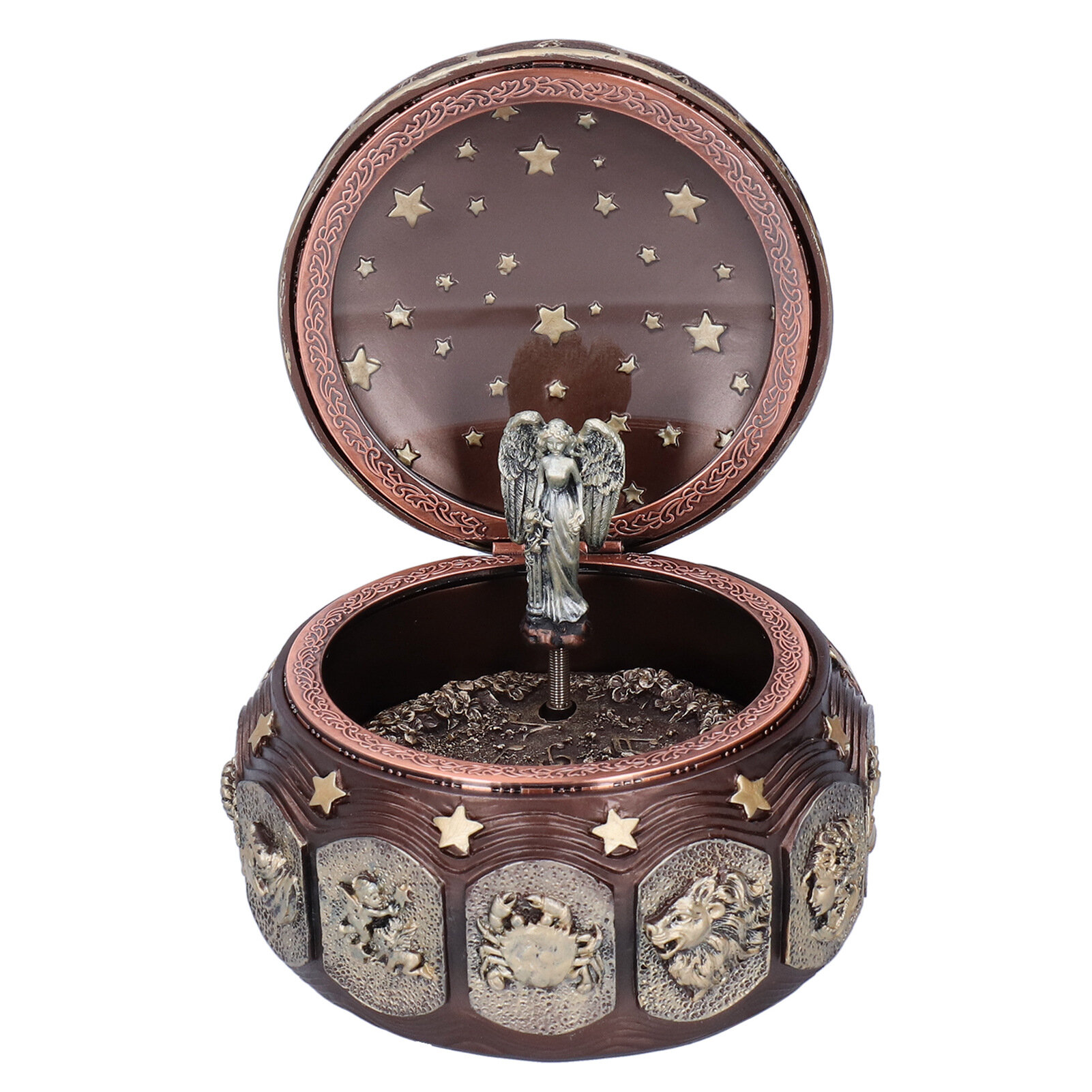 Музыкальная шкатулка, модное творчество, вращающиеся 12 созвездий, подарки на день рождения, медный замок Девы в небе