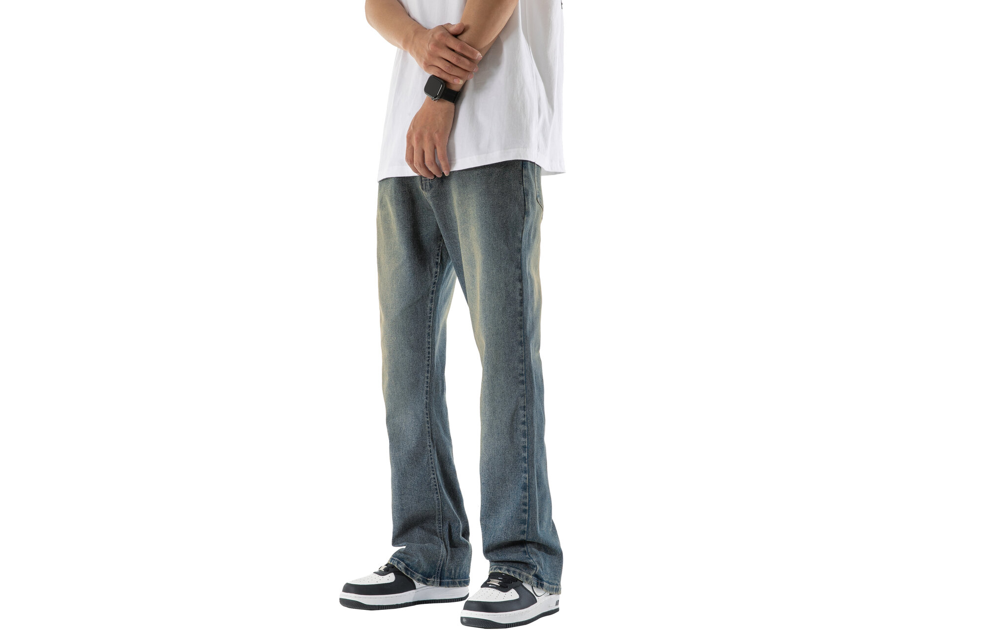 Джинсы унисекс GR816 teal (stretch upgraded), утепленные с флисовой подкладкой прямого кроя S EU