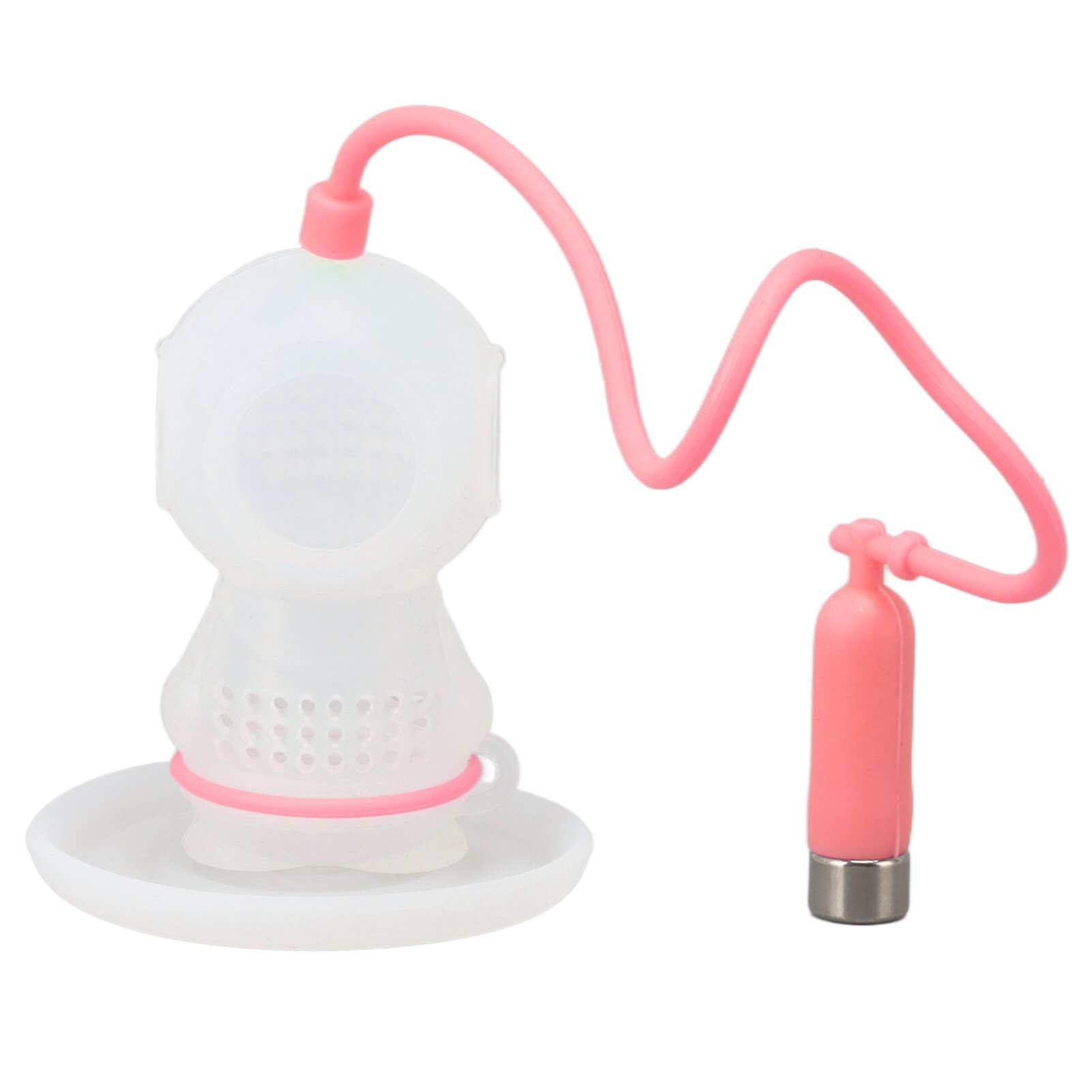 Силиконовый чай Infuser милый дайвер Свободный чайный лист фильтр чай диффузор с цепью и капельницей для дома розовый