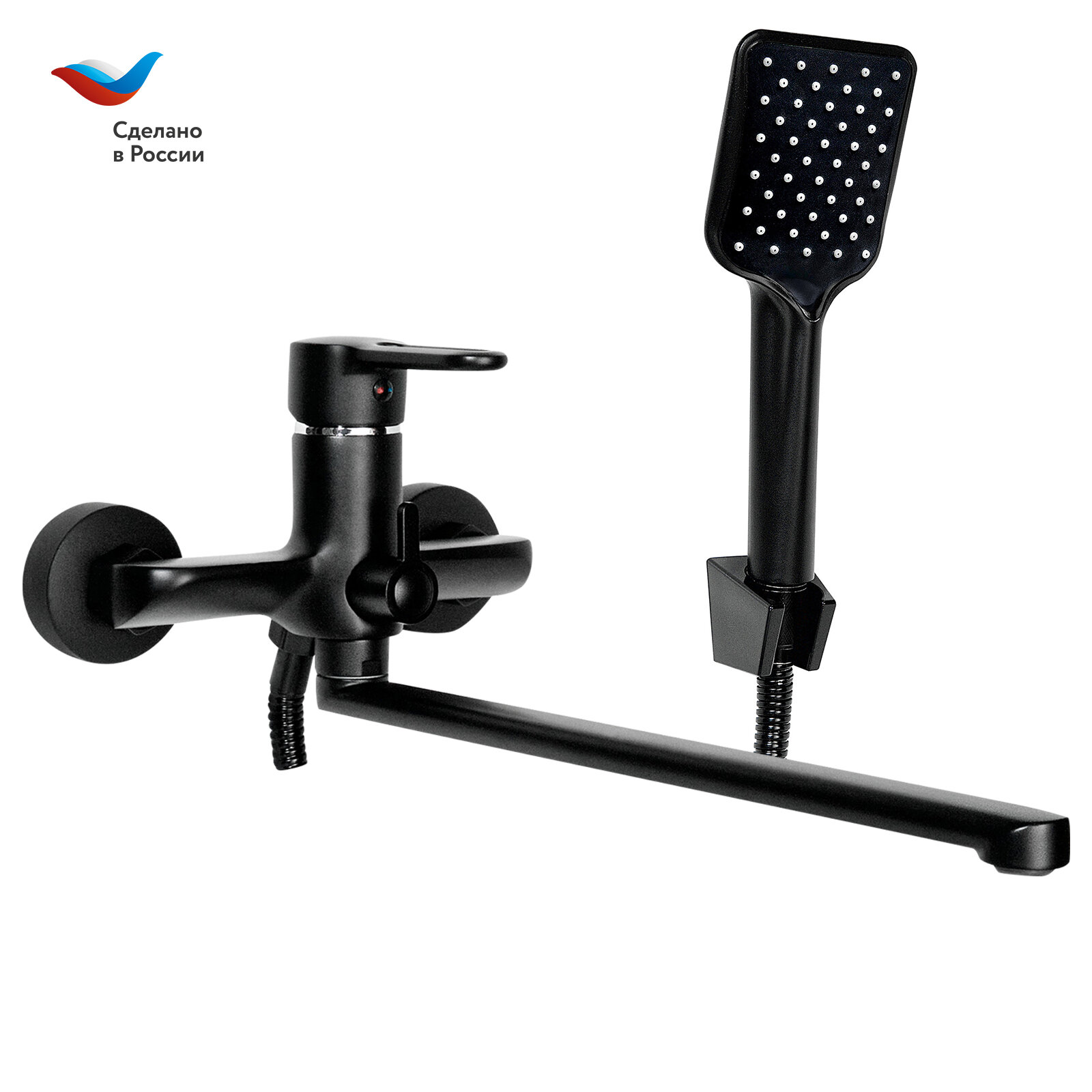 Смеситель для ванны Славен СЛ-ОД-Т3Ч, универсальный, одноручный, черный