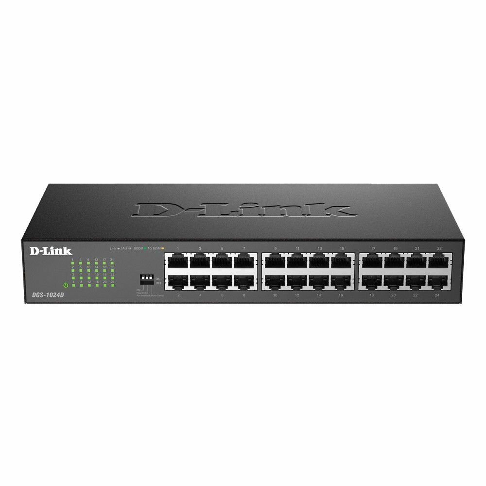 Коммутатор D-Link DGS-1024D/J1A гигабитный неуправляемый, 24xRJ45 1Гбит/с