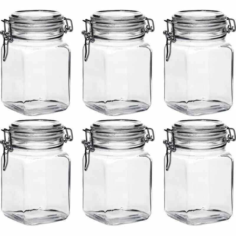 Банка с металлической клипсой кремлин, 1050 мл, 6 шт./уп.