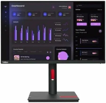 Монитор Lenovo 23.8 ThinkVision T24i-30 черный IPS LED 4ms 16:9 HDMI матовая HAS Piv 250cd 178гр/178