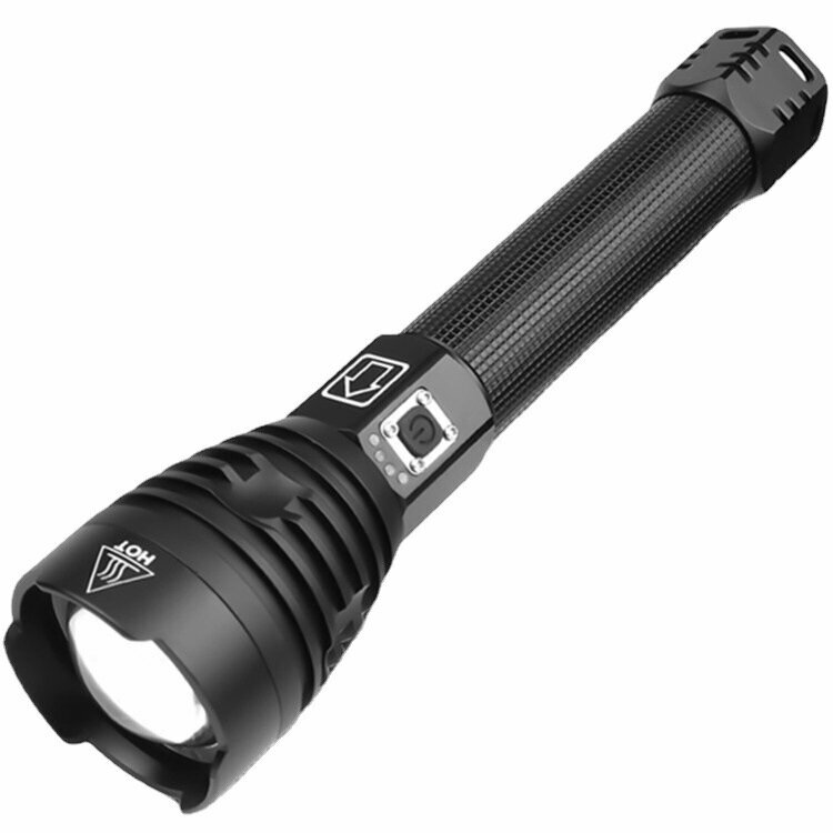 Фонарь металлический ручной тактический LED светодиодный с аккумулятором многофункциональный с USB туристический.