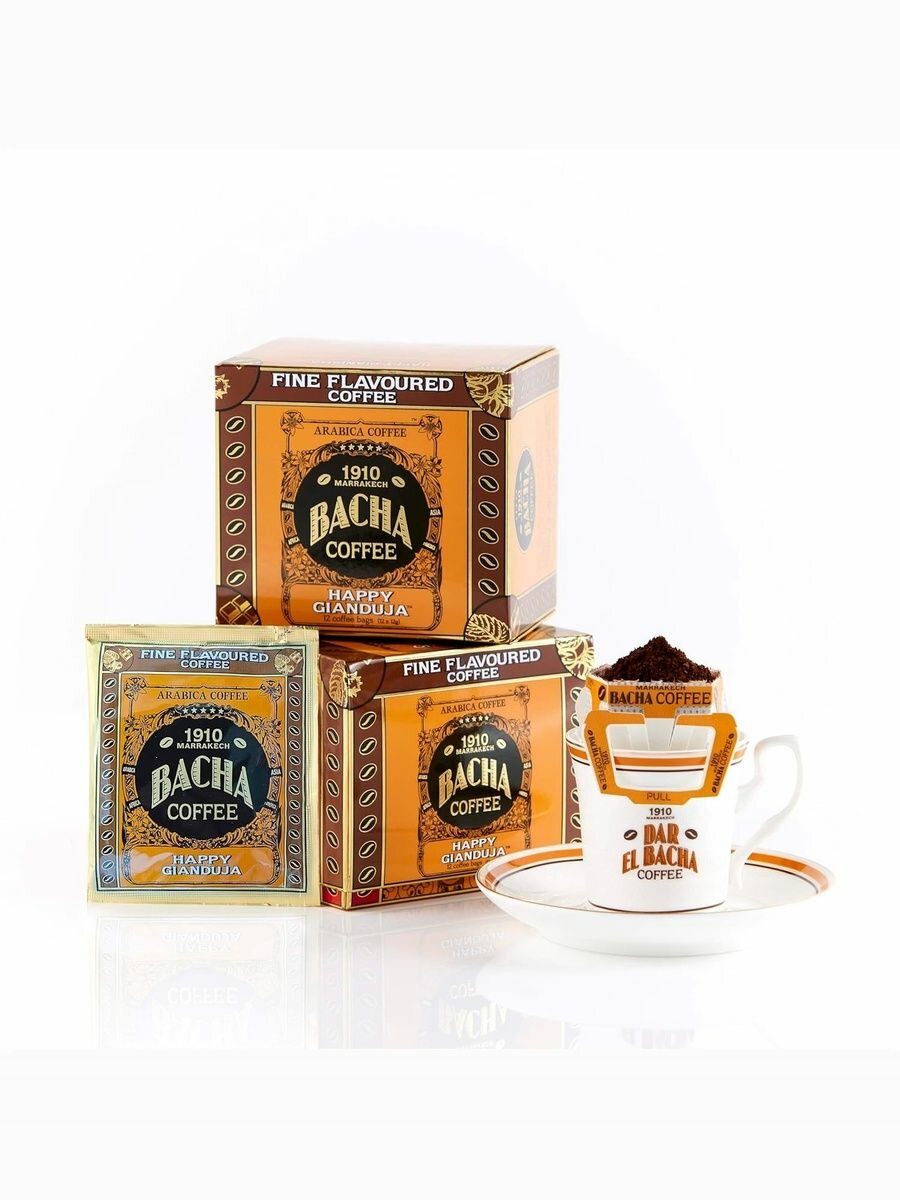 Дрип-пакеты BACHA кофе с лесным орехом HAPPY GIANDUJA