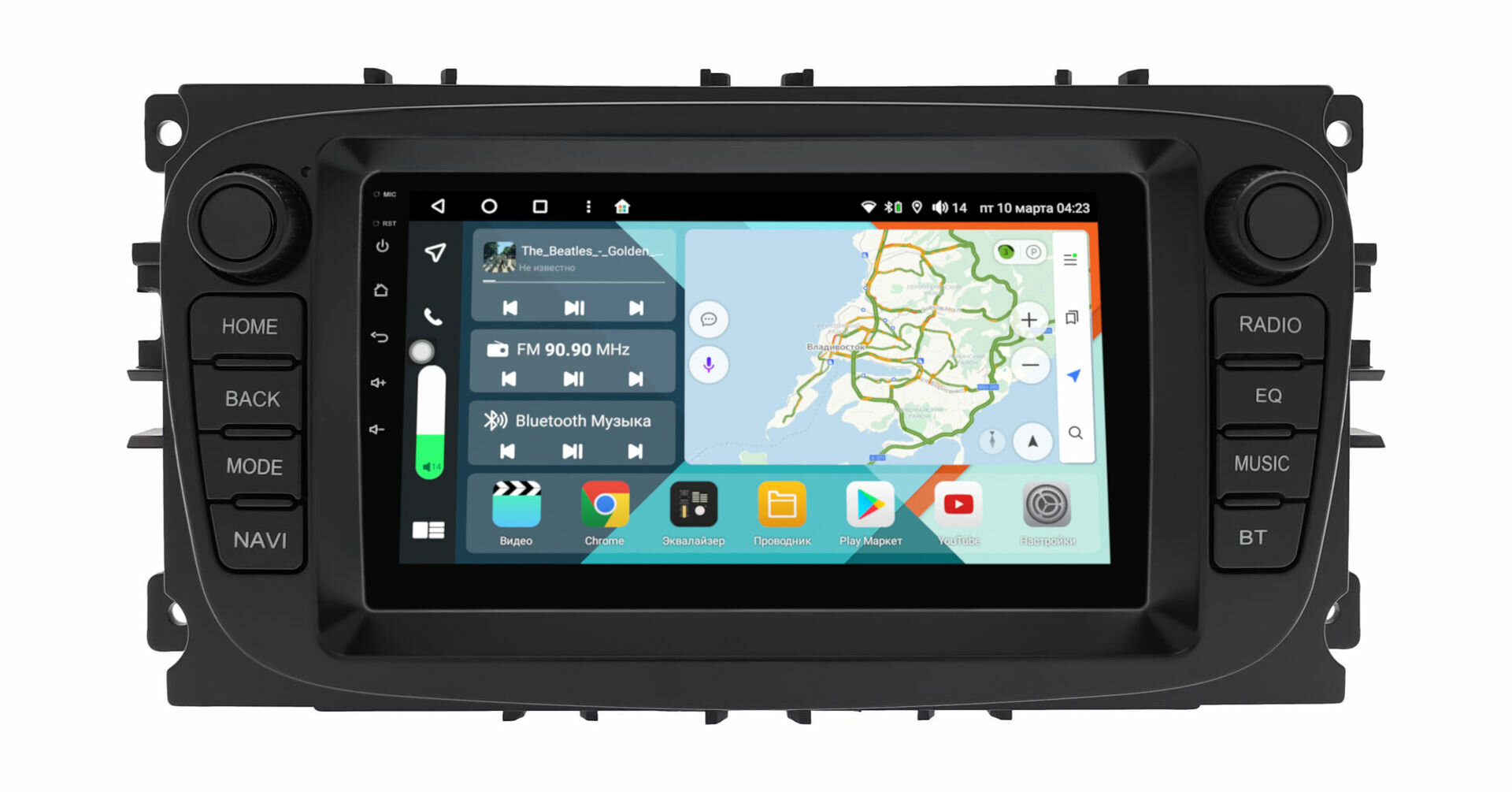 Магнитола Ford со штатным ГУ овальной формы / 7 дюймов, 4/64GB, 8 ядер, DSP, 4G, Android 10 / Wide Media