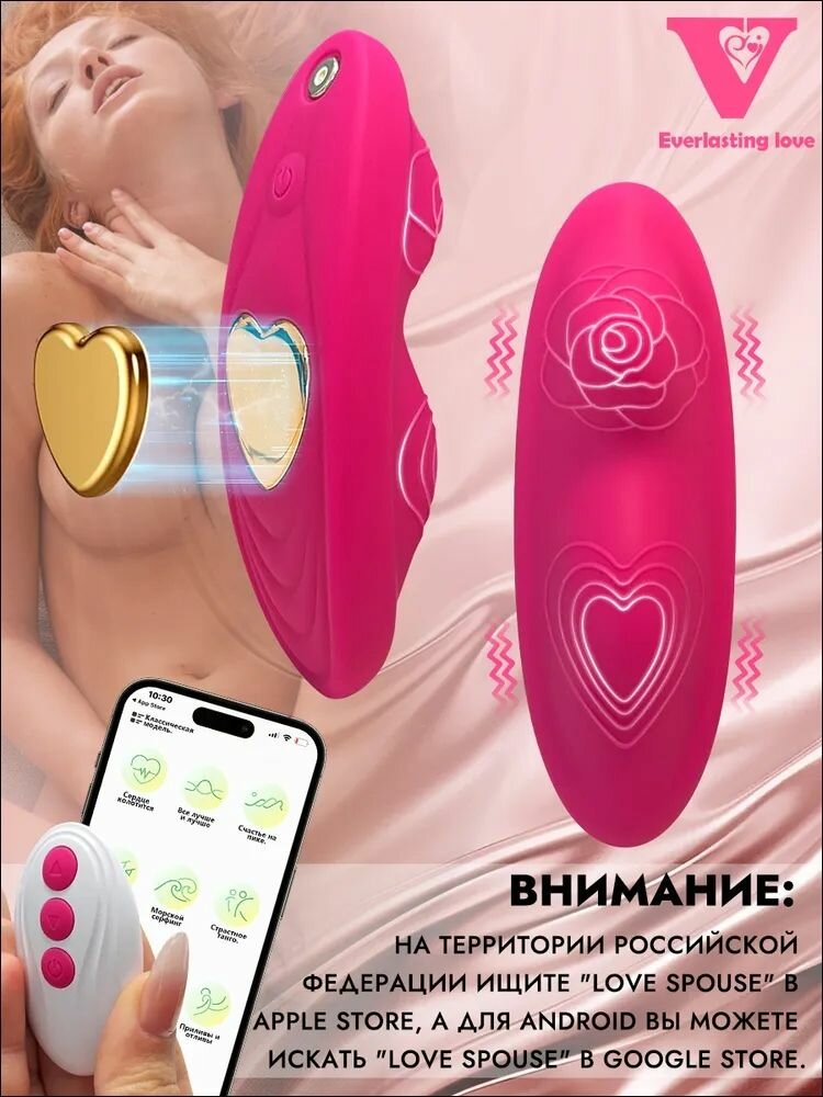 Вибратор и клиторальный стимулятор в трусики 9+9 режимов вибрации;