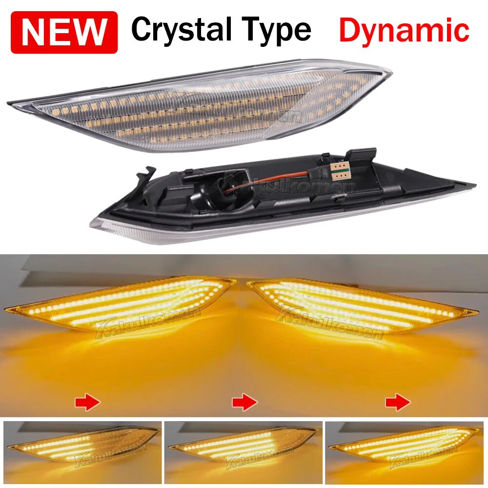 2 шт. Crystal Type Dynamic LED указатели поворота для Porsche Cayenne 958