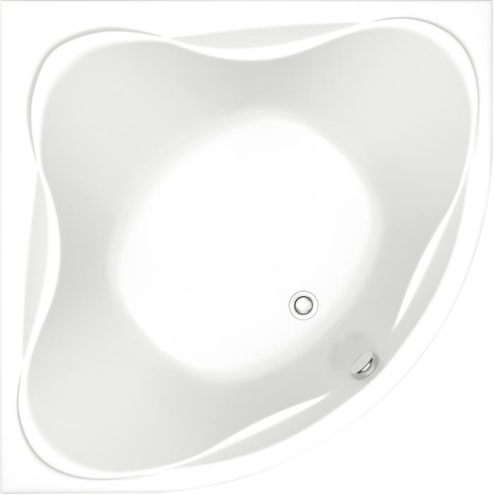 Акриловая ванна Bas Риола 135x135 см, угловая, пристенная, белая, четверть круга, с каркасом