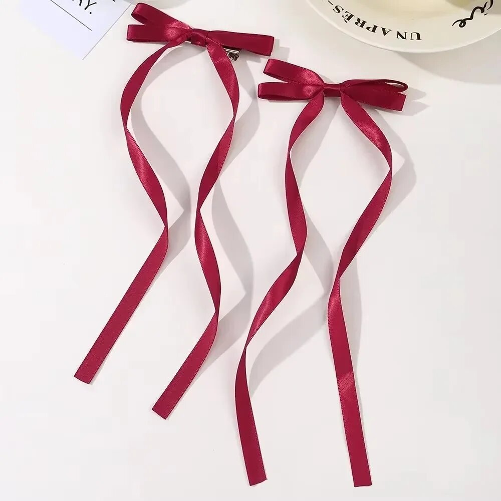 Бордовые ленты для волос BABY BOWS, 4290-33x2