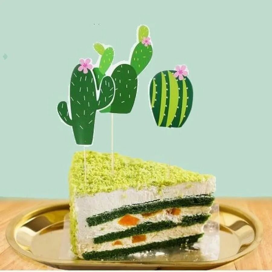 Топперы на торт Кактусы 6шт