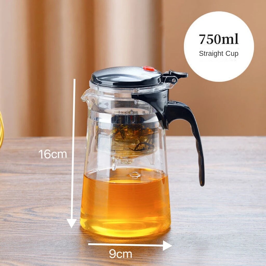 Теплый стеклянный чайник с заваркой 750 мл 750ml cone type