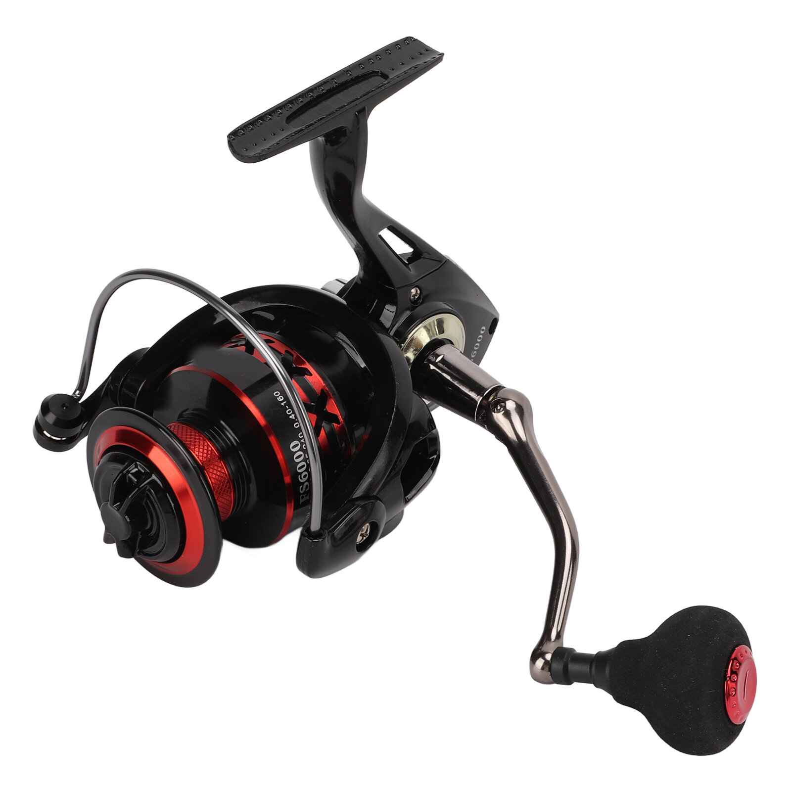 Металлическая спиннинговая рыболовная катушка, изготовленная на станке с ЧПУ, с рукояткой из EVA, качающимся рычагом и колесиком для заброса лески FS6000.