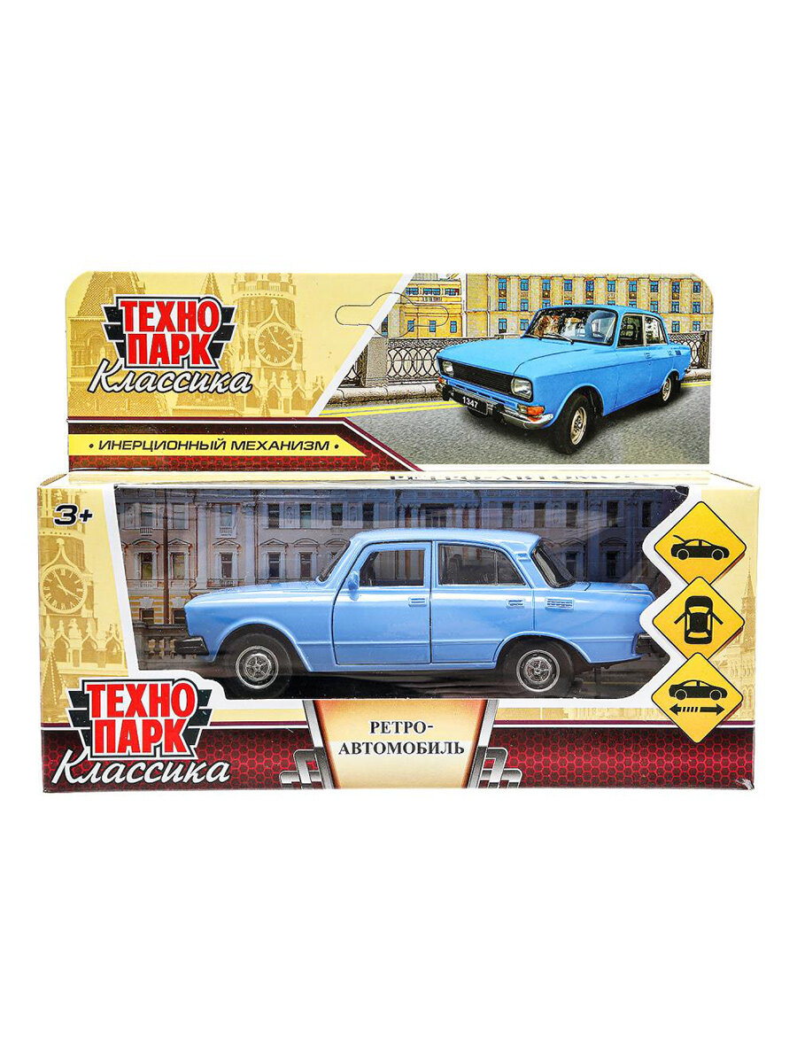 Технопарк Машина АЗЛК Ретро-модель 2140SL 12,5 см голубой металл АZLК2140М-12-ВU с 3 лет