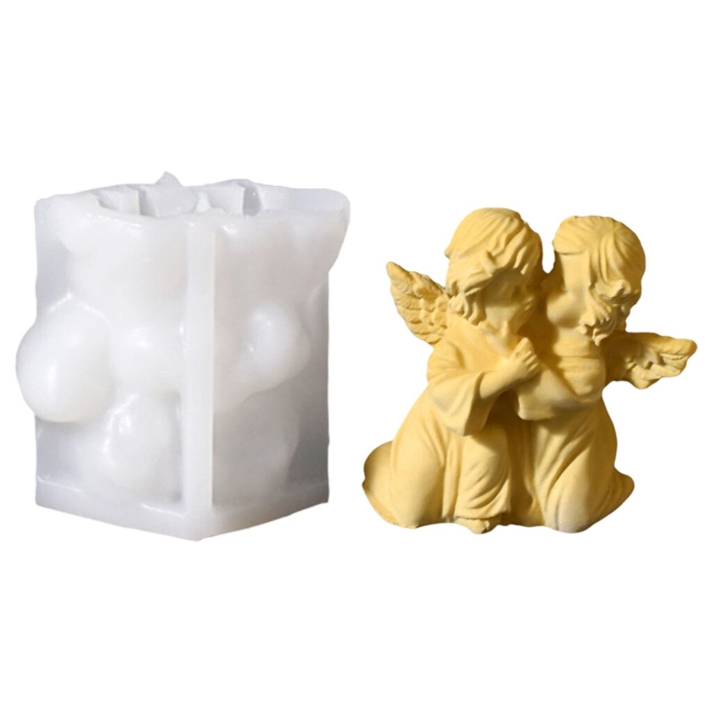 Маленький ангел, держащий крылья, ангельская гипсовая Силиконовая форма-Целующийся ангел