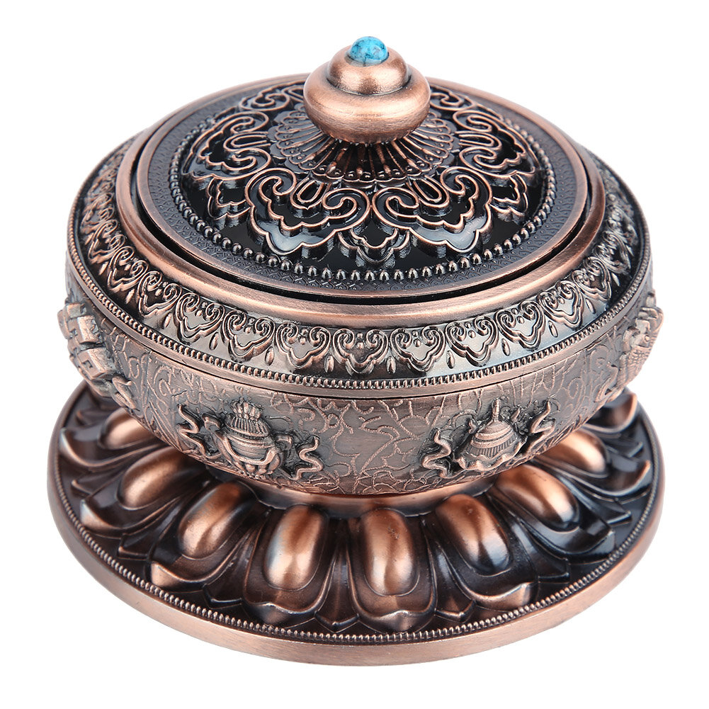 Дымовой керамический ладанник для медитации, 3.9 x 3.9 x 2.6 дюймов, цвет: бронза, золото, красная бронза