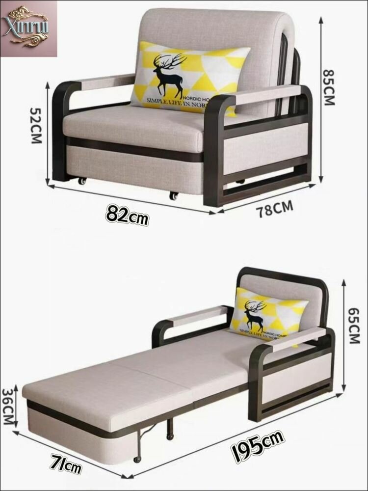 Кресло-кровать, 82х78х85 см, темно-серый