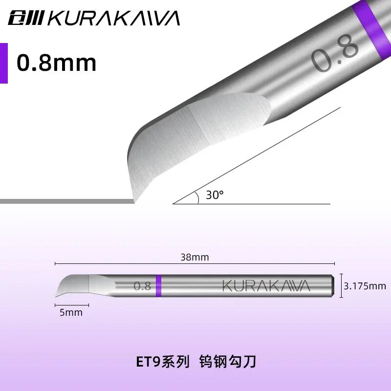 KURAKAWA ET9 0.8mm, нож для моделирования, сиреневый
