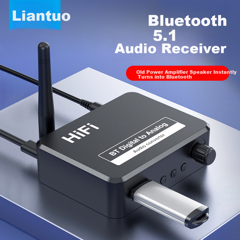 LinkStone Bluetooth Adapter 5.1 HiFi Audio Bluetooth Receiver DAC Mobile Audio Receiver TV Optical Fiber Transceiver Power Amplifier Speaker