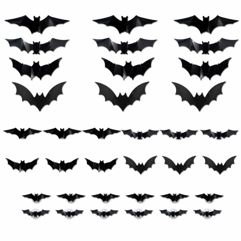 Хэллоуин 3D стерео летучая мышь-паук Со светодиодной Подсветкой Для Украшения-36 летучих мышей