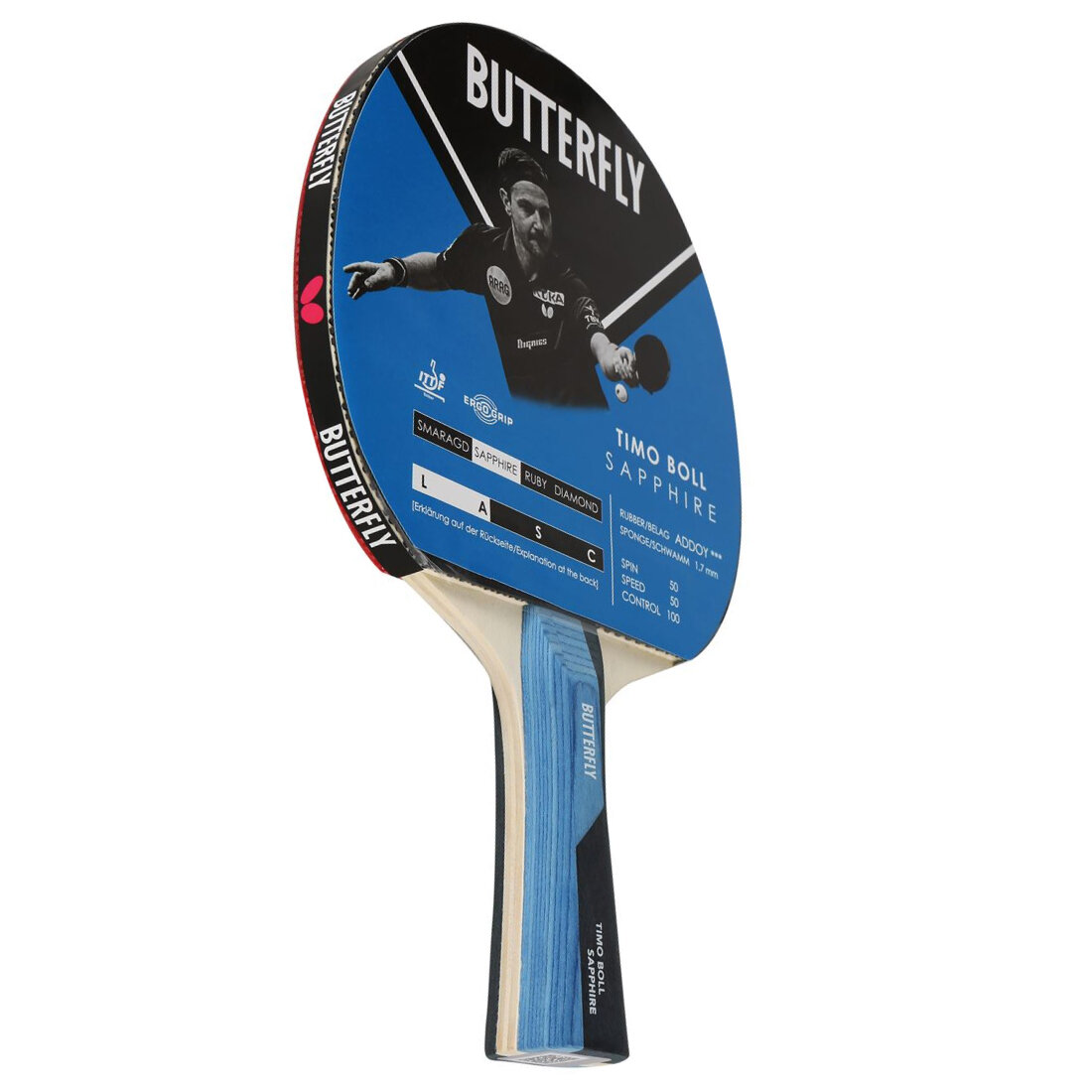 Ракетка для настольного тенниса Butterfly Timo Boll Sapphire, CV