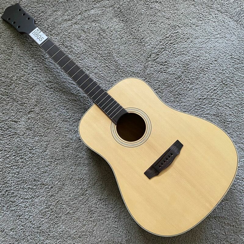 Акустическая гитара Guild 41" (цельная дека ситхинской ели), корпус из африканского красного дерева, 20 ладов DIY-проект, логотип закрыт