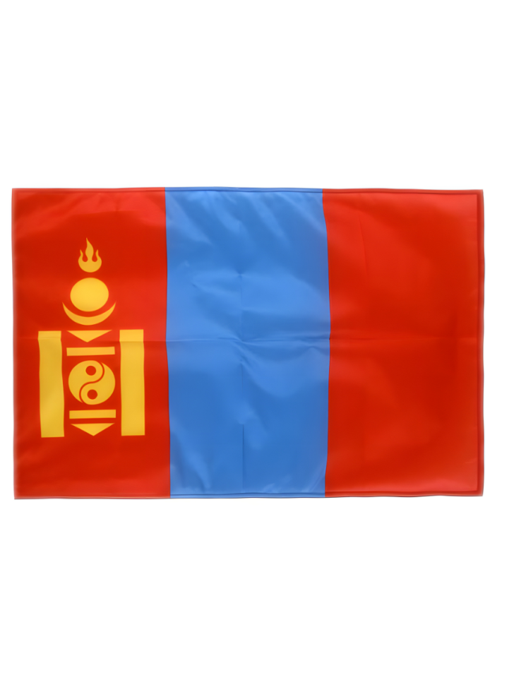 Флаг Монголии на флажном шелке с карманом для древка (135 х 90 см)