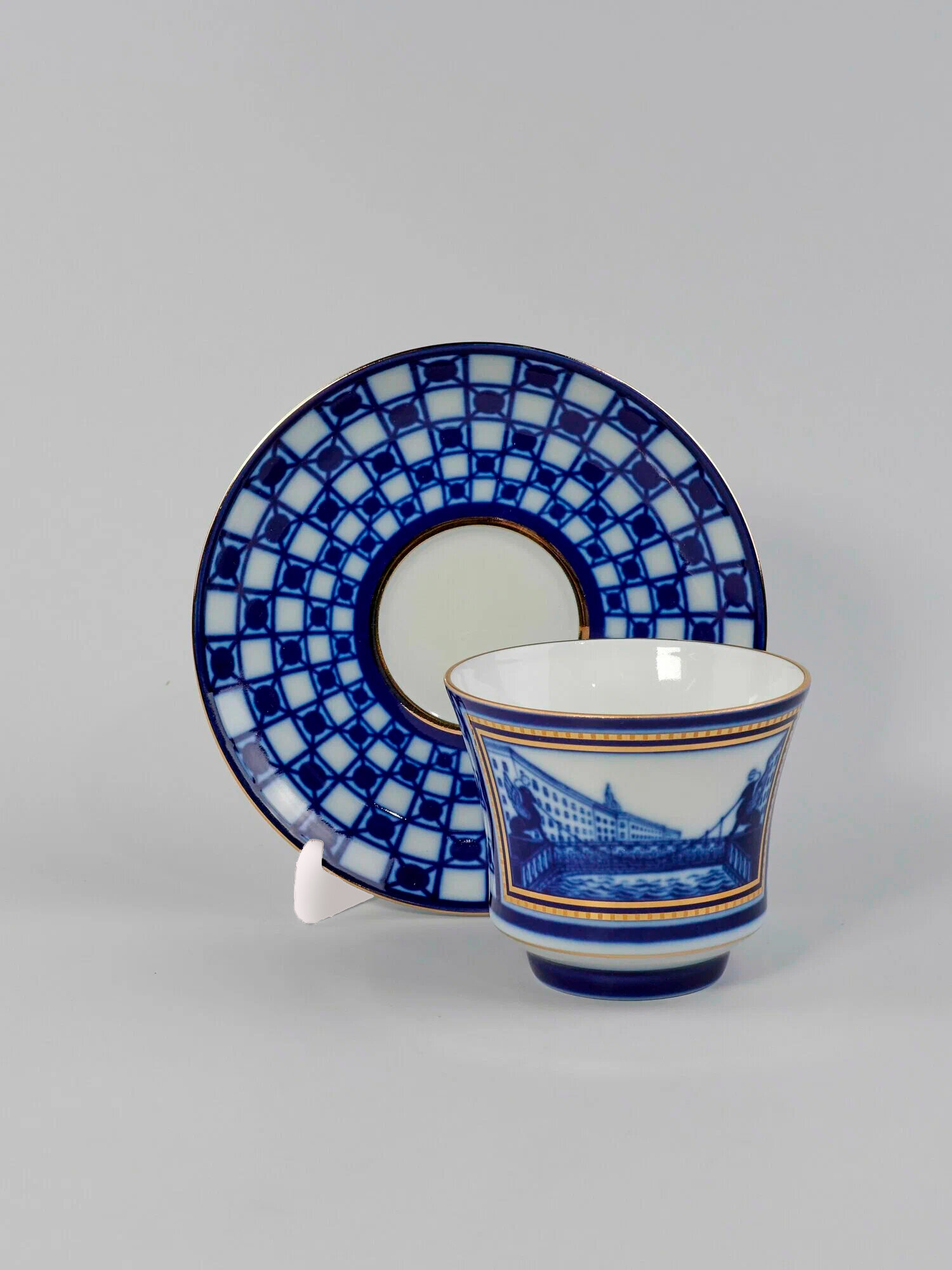 Чайная пара "Банковский мост" форма Банкетная , Императорский фарфоровый завод, 220 мл