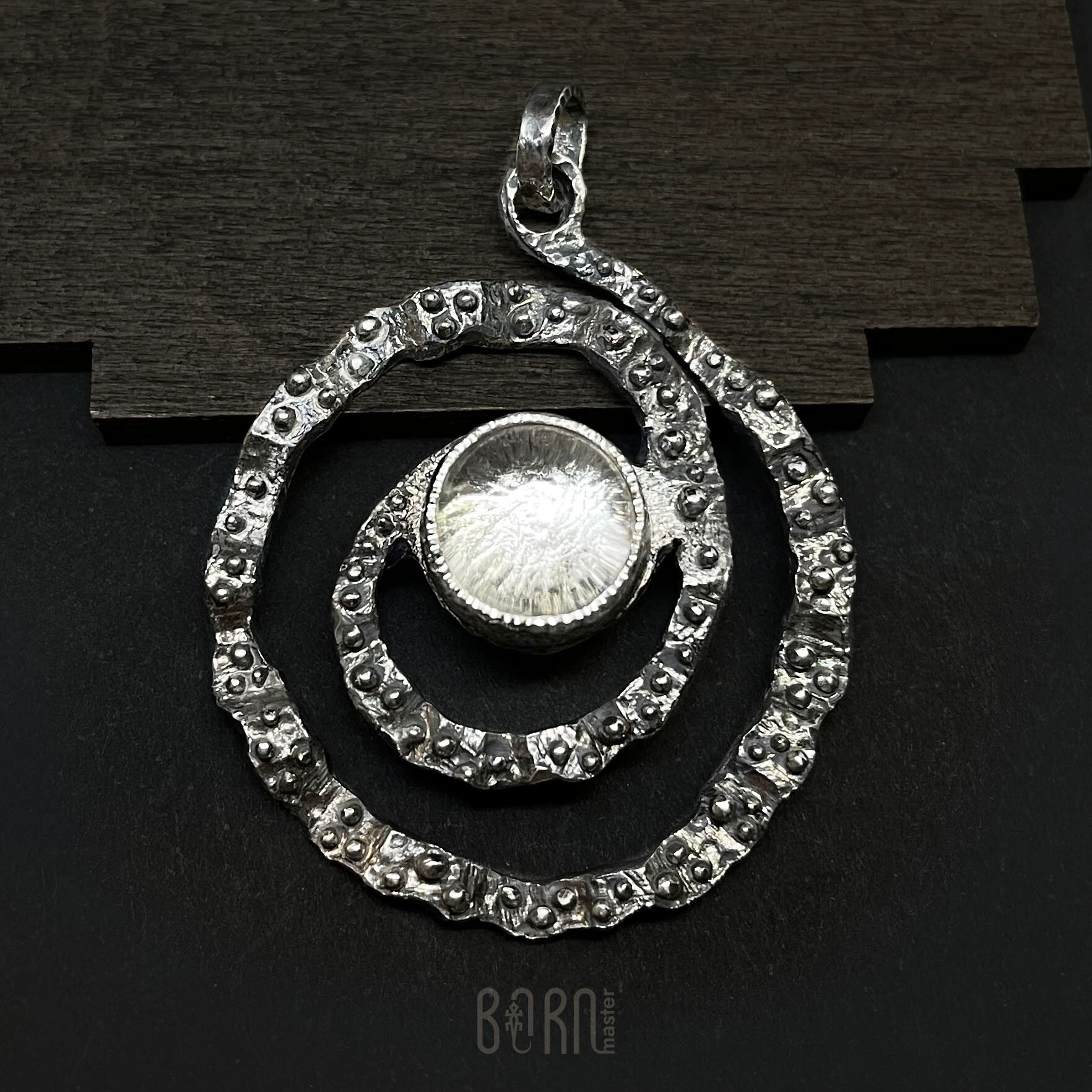 Подвеска, серебро, 925 проба, чернение, хрусталь