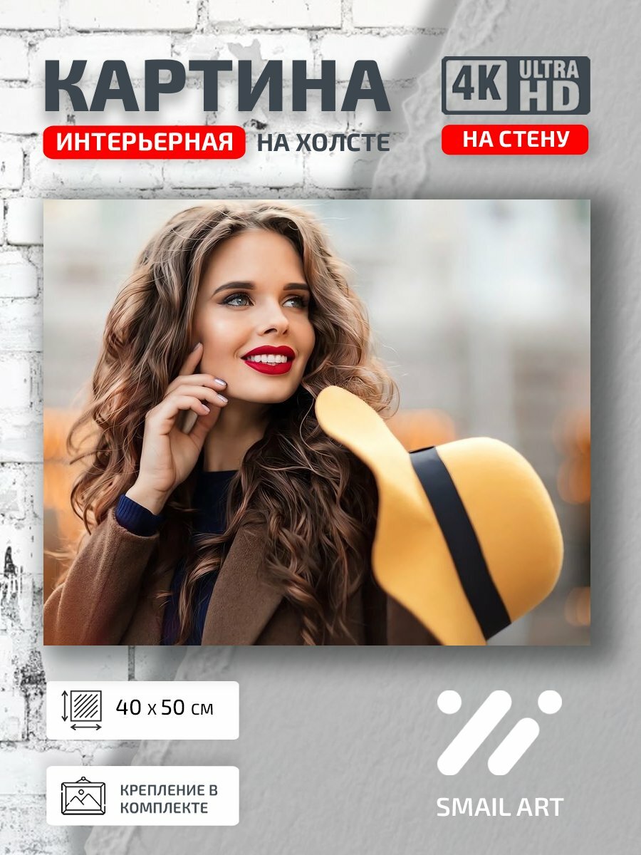 Картина на холсте интерьерная 40 на 50 на стену Губы Portrait для гостиной портрет интерьер