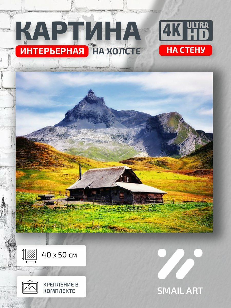 Картина на холсте интерьерная 40 на 50 на стену Степь Landscape для офиса пейзаж интерьер