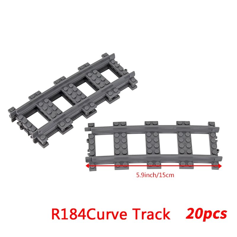 MOC Черный R184 Кривая Железная Дорога 20шт