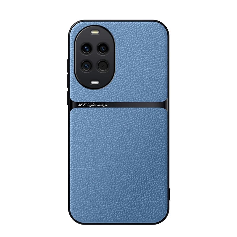 Чехол для Huawei Nova 14, автомобильный держатель, магнитный кожаный Синий, Blue, Huawei Nova 14