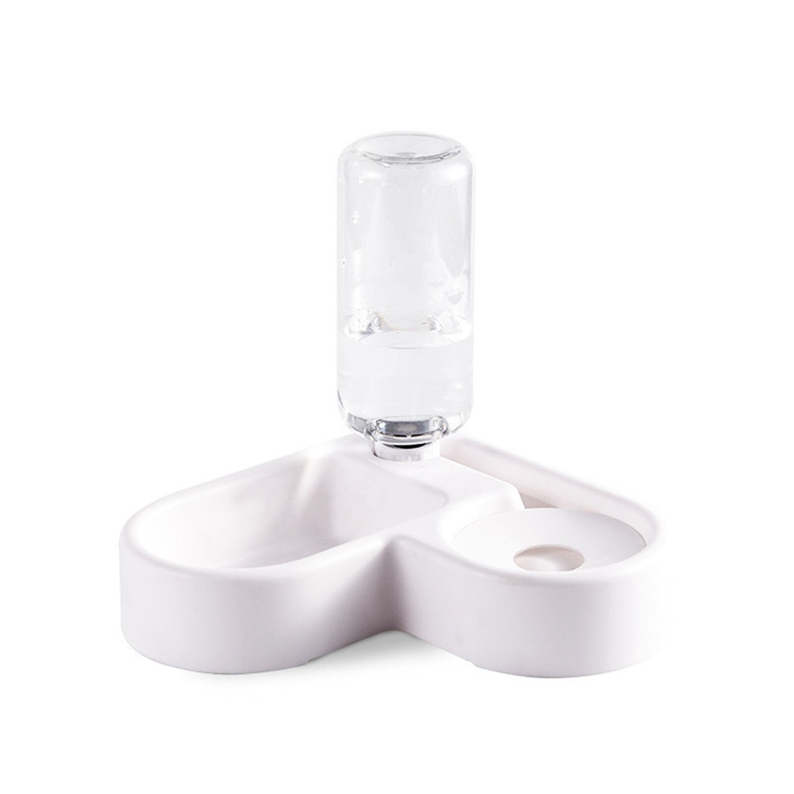 Pets Water and Food Bowl Set Dual Purpose Dog Cat Double Bowls with Automatic Bottle for Home