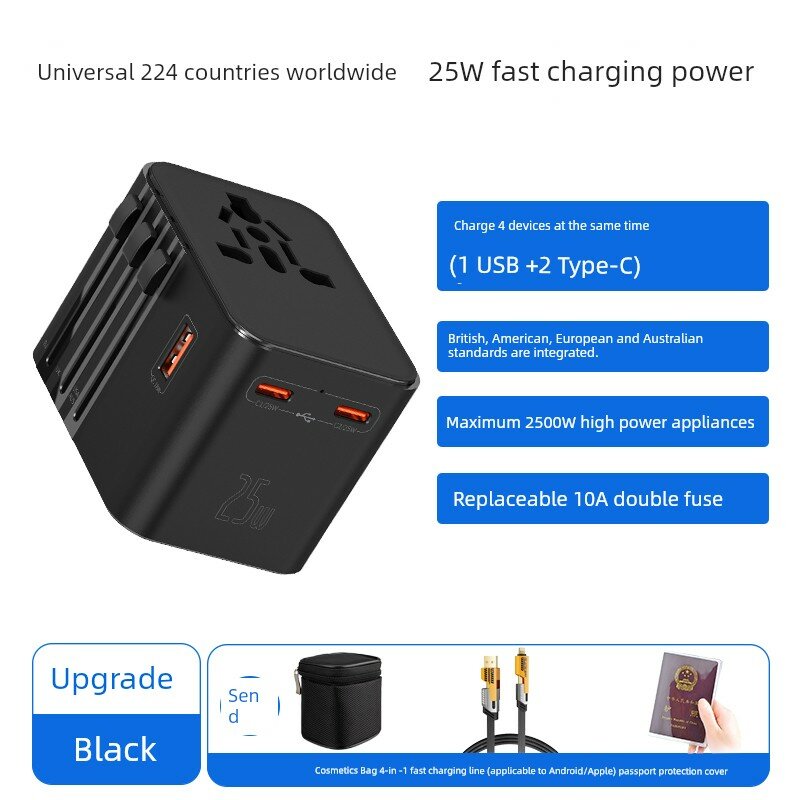 Глобальная вилка-переходник, международный преобразователь розеток, Корея, Япония, европейский стандарт, американский